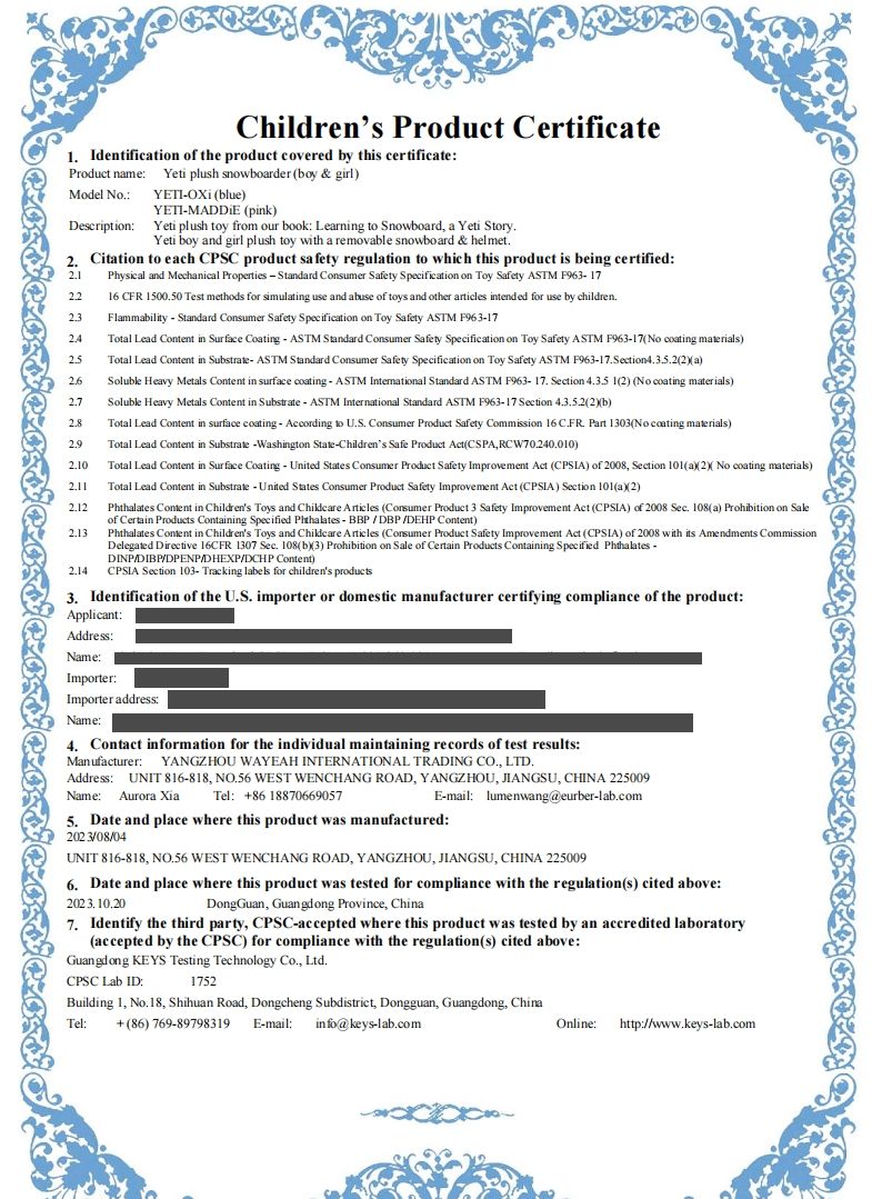 Certificate - Plushies 4U